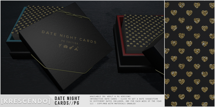 Second Life Marketplace - [Kres] Date Night Cards - PG